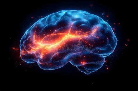 Futuristic Neural Network Brain Visualization For Innovative Tech Design Generative Ai Stock