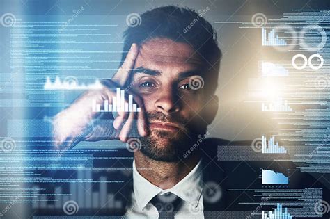 Business Man And Portrait In Coding With Overlay For Cyber Security Information Technology And