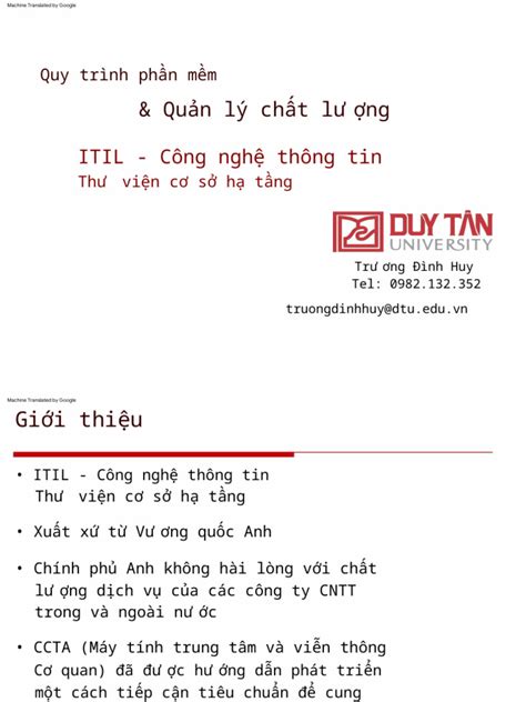 Lecture 05 Itil Information Technology Infrastructure Library Pdf