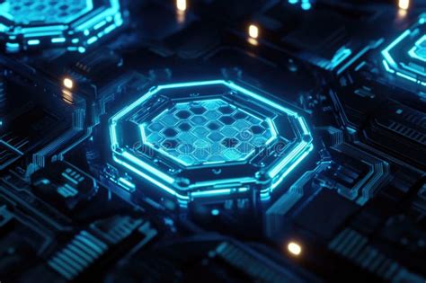 High Tech Computer Hardware Electronics Components And Wires On A Motherboard Stock Image