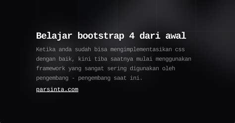 Belajar Bootstrap Dari Awal