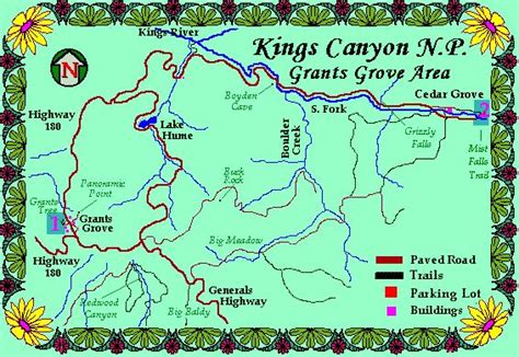 Kings Canyon National Park Map Southern California Kings Canyon