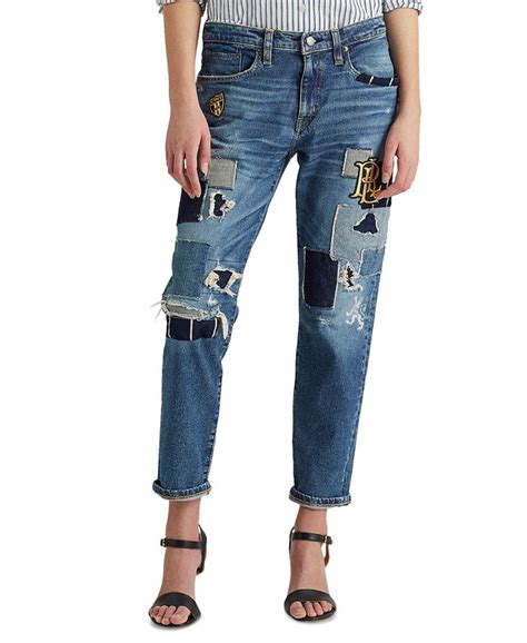 Lauren Ralph Lauren Rolled Cuff Patchwork Jeans And Reviews Jeans Women Macys