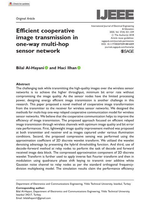 Pdf Efficient Cooperative Image Transmission In One Way Multi Hop