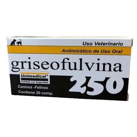 Unimedical Griseofulvina 250 Antimicotico 20 Comprimidos Venta Por Uni