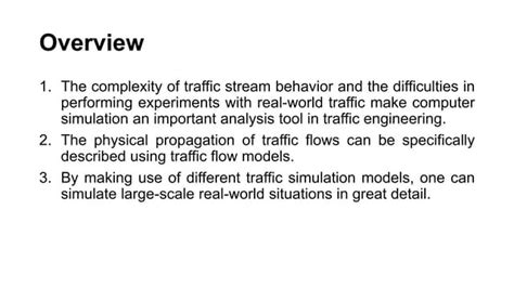 Traffic Simulation Model Pptx Physics Science Traffic Simulation Model Pptx Physics Science