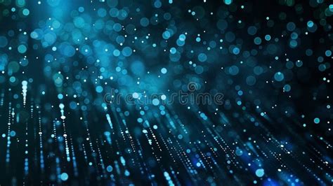 Futuristic Digital Binary Code Background With Bokeh Effect In Dark