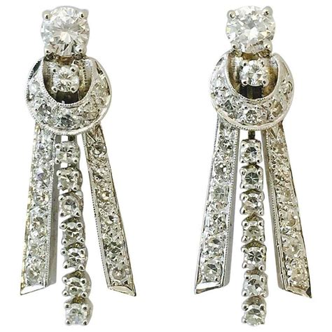 Dramatic Diamond Gold Drop Earrings For Sale At 1stdibs