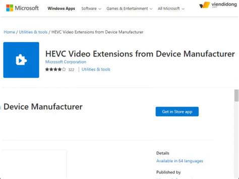 Cách cài đặt codec HEVC miễn phí trên Windows H