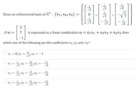 Solved Given An Orthonormal Basis Of