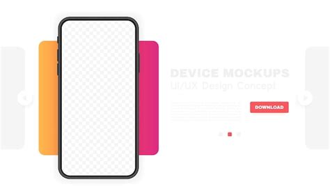 스마트 폰 빈 화면 전화 모형 인포 그래픽 또는 최소한의 스타일 벡터 일러스트 레이 션의 프리젠 테이션 Ui 디자인 인터페이스를
