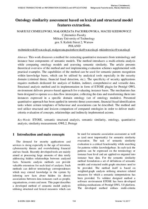 Pdf Ontology Similarity Assessment Based On Lexical And Structural Model Features Extraction