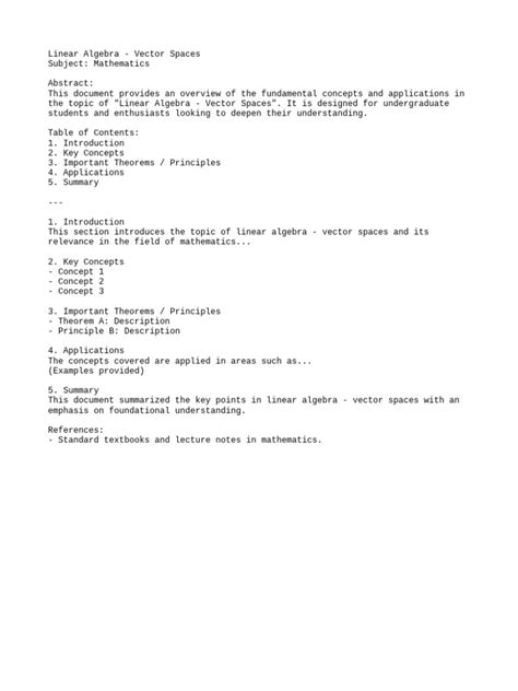 Linear Algebra Vector Spaces Pdf