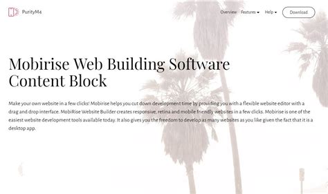 Mobirise Web Building Software — Content Block Of Puritym4 By Mobirise Medium
