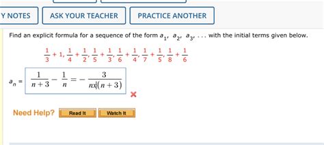 solved find an explicit formula for a sequence of the form