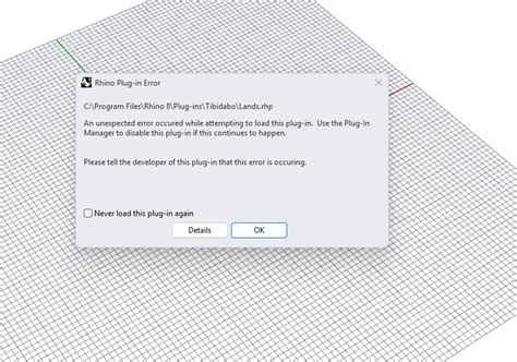 Rir Freezes Revit 20254 And Rhino 8 Sr16 Screen With Landsdesign Plugin Rhinolands Lands