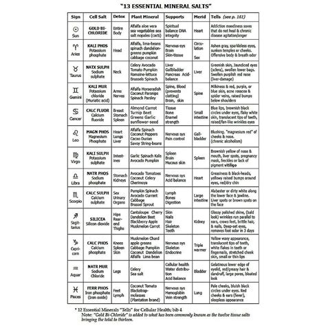 Cell Salts Chart Artofit