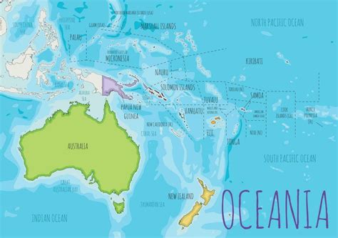 Mapa Oceania Para Imprimir