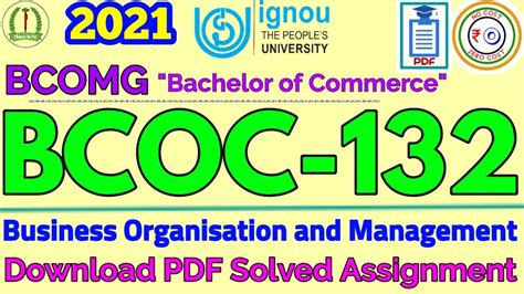 Bcoc 132 Solved Assignment 2020 21 Pdf Download Ignou Business Organisation And Management