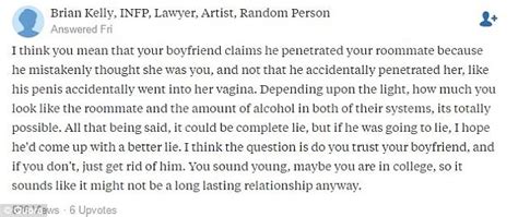 Man Accidentally Had Sex With Girlfriend S Roommate Daily Mail Online