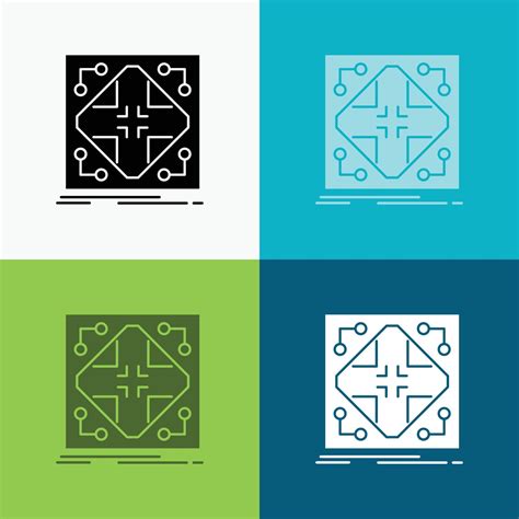 Data Infrastructure Network Matrix Grid Icon Over Various