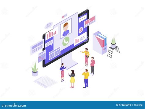 Client Service Isometric Vector Illustration Stock Vector