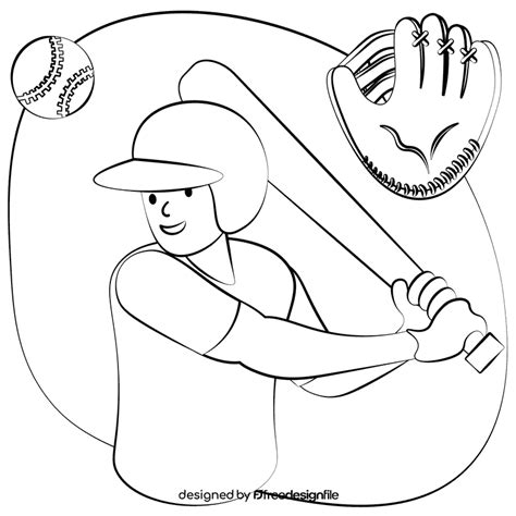 Baseball Black And White Clipart Free Download