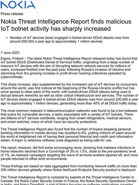 Withings Nokia Threat Intelligence Report Finds Malicious Iot Botnet Activity Has Sharply