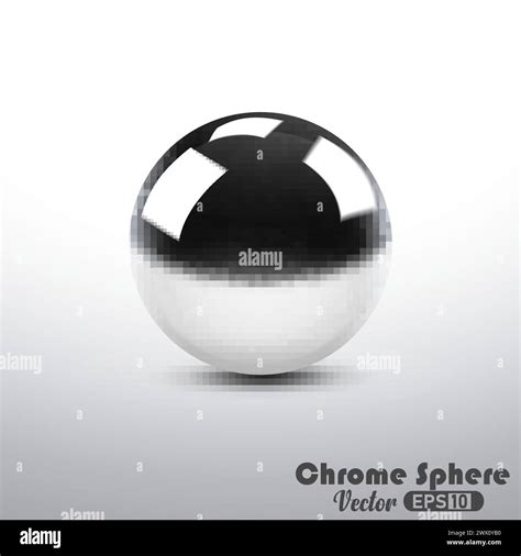 Metallic Reflective Chrome Sphere Vector Illustration Stock Vector