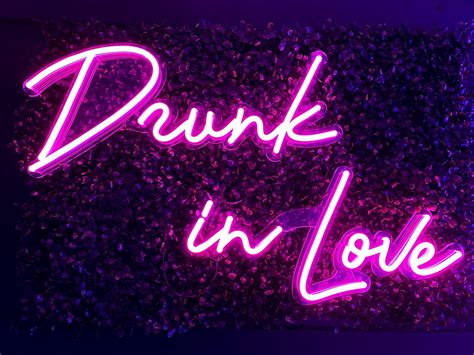 Drunk In Love Neon Led Sign Pink Neon Signs Neon Led Signs Custom Neon Signs Neon District