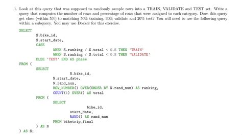 Solved 1 Look At This Query That Was Supposed To Randomly
