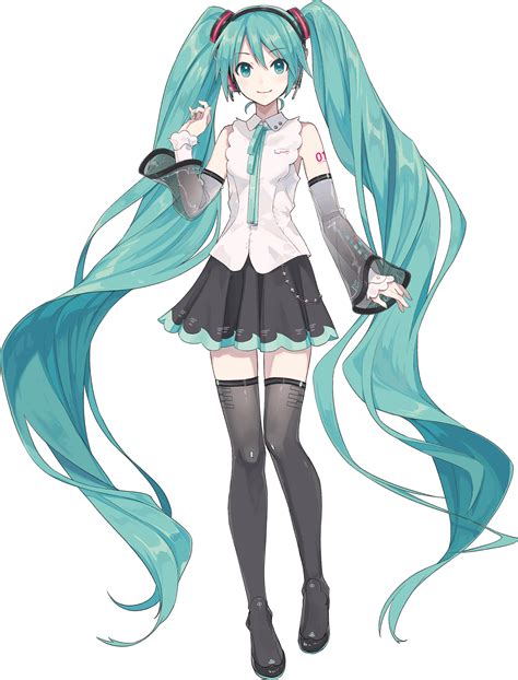 Safebooru 1girl Aqua Eyes Aqua Hair Aqua Nails Aqua Neckwear Bare