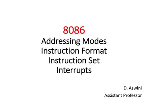 8086 Instruction Set With Simulator Ppt