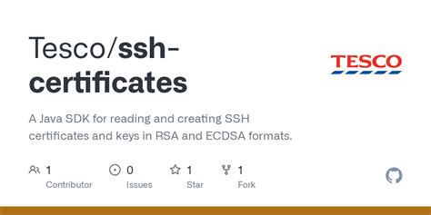 GitHub Tesco Ssh Certificates A Java SDK For Reading And Creating SSH Certificates And Keys