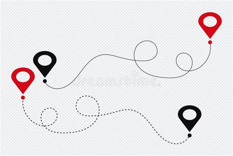 Location Pins And Connecting Paths Journey Or Route Concept Of Start