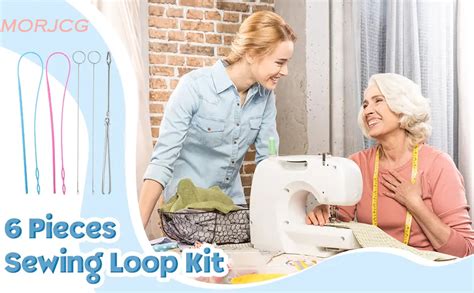 6 Pcs Loop Turner Sewing Tool Sewing Loop Kit Include Loop Turner Hook Flexible Drawstring