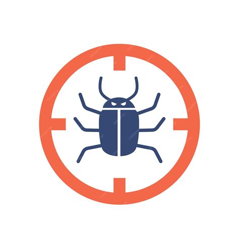 Premium Vector Bug Inside Of Red Circle Isolated On White Background