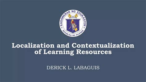 Contextualization And Localization Of Learning Resourcespptx
