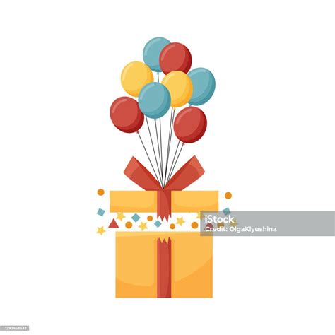 흰색 배경에 격리 된 기프트 박스 벡터 디자인 그림풍선 발렌타인 데이 인사말 카드에 대한 벡터 일러스트레이션 벡터 일러스트레이션 기념일에 대한 스톡 벡터 아트 및 기타