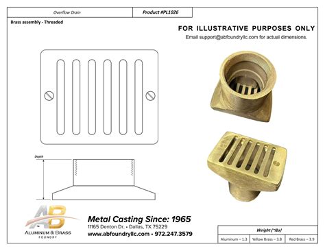 Buy Overflow Drain Aluminum Aandb Aluminum And Brass Foundry