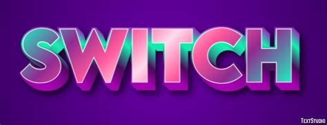 Switch Purple Green And Pink 3d Text Effect Generator