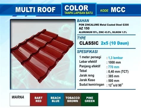 Harga Atap Multiroof 2018 Cv Cahaya Galunggung