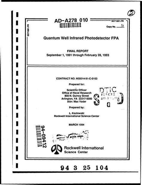 Pdf Quantum Well Infrared Photodetector Fpa