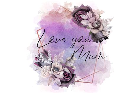 I Love You Purple Flowers