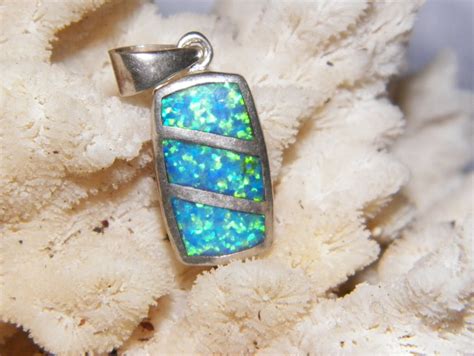 Blue Opal Pendant Etsy