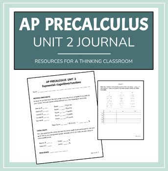 AP Precalculus Unit Journal Exponential Logs TPT