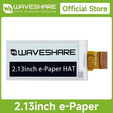Waveshare 250x122 213 นิ้ว E Ink จอแสดงผลดิบ Spi E Paper สีดําขาว สองสี รองรับ Raspberry Pi