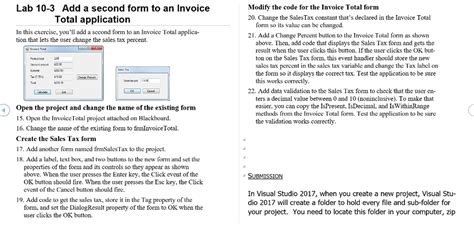 Solved Add A Second Form To An Invoice Modify The Code For The