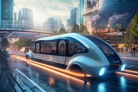 Premium Photo Autonomous Electric Vehicle Navigating Through A Generative Ai