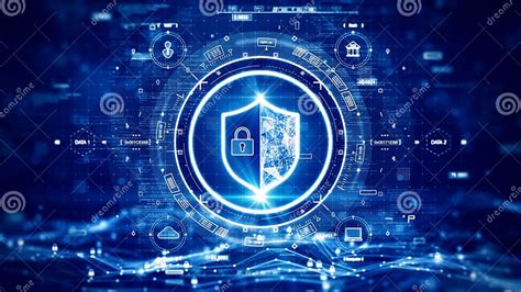 Digital Technology Concept Cyber Security Data Protection Internet Network Connection Prominent